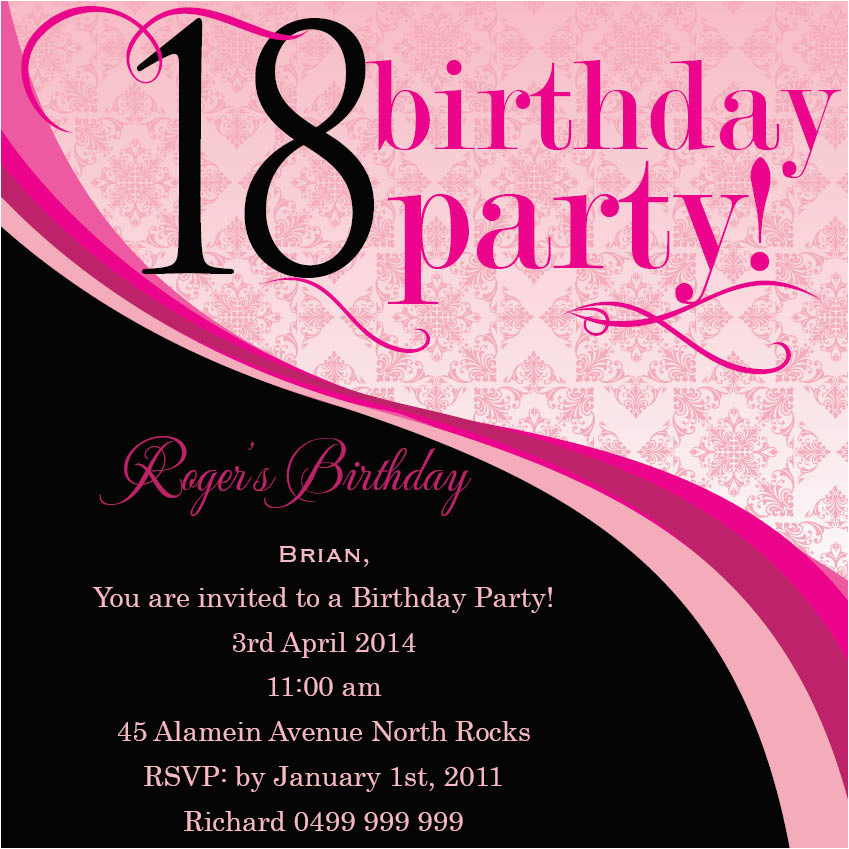 18th Birthday Party Invitation Ideas 18th Birthday Invitation Wording 