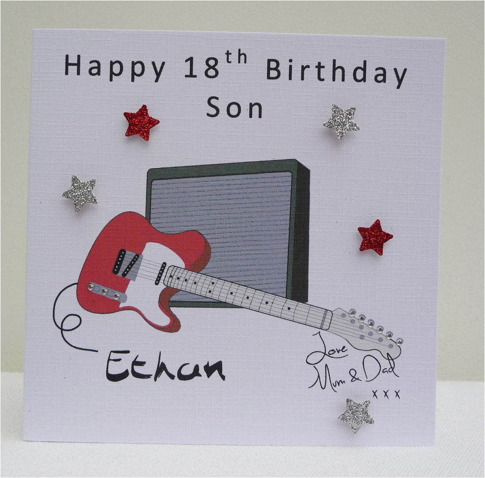  21st Birthday Card Ideas For A Boy Personalised Boys Guitar Birthday 