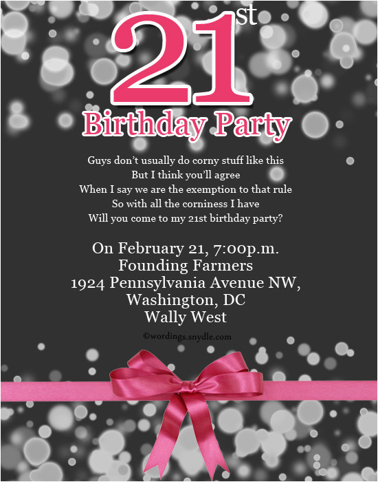 21st Birthday Invites Wording 21st Birthday Party Invitation Wording 
