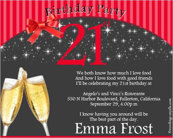 21st Birthday Invites Wording 21st Birthday Party Invitation Wording 