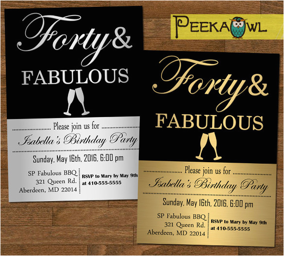 40th Birthday Invitation Templates Free Download BirthdayBuzz