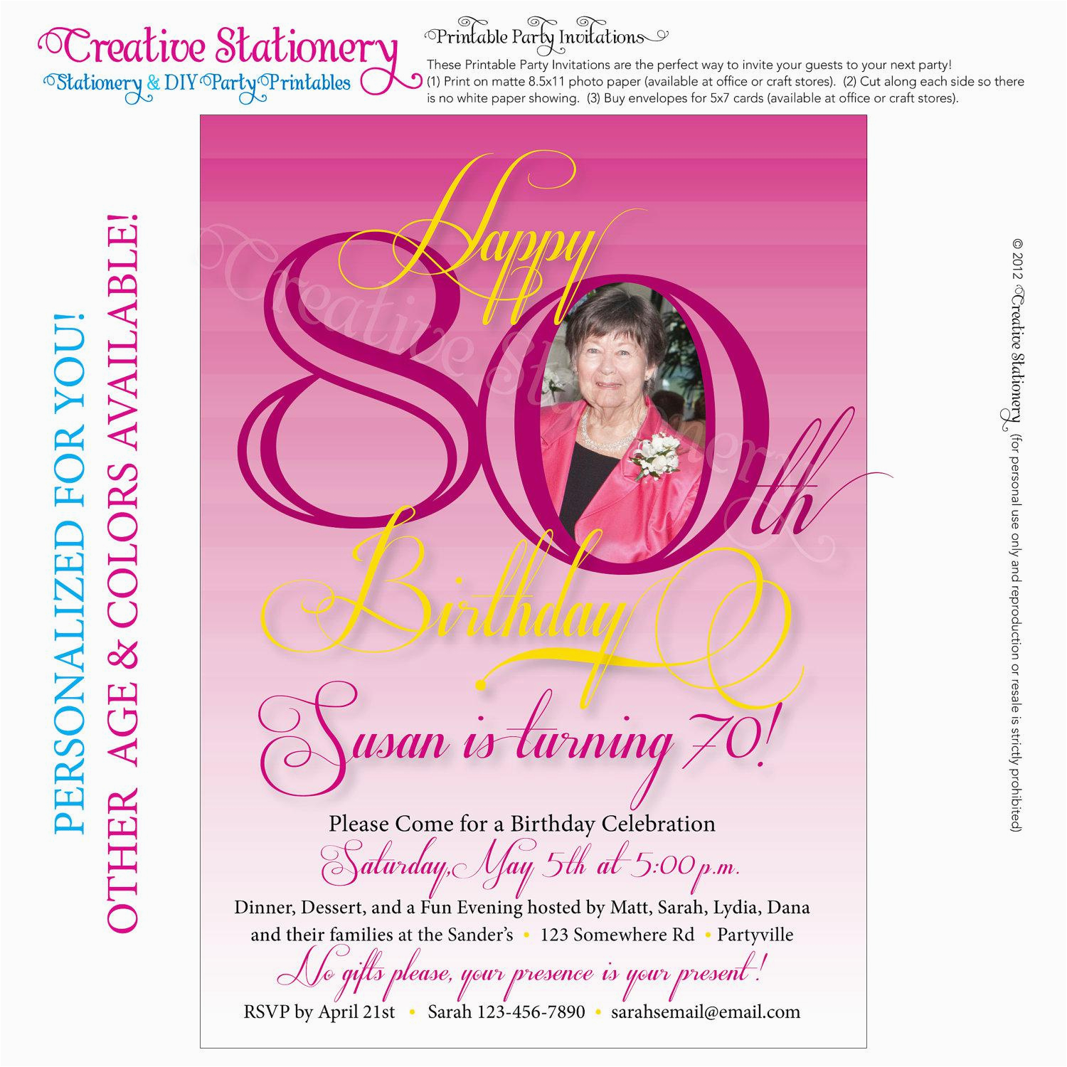 80th Birthday Invitation Wording Templates BirthdayBuzz
