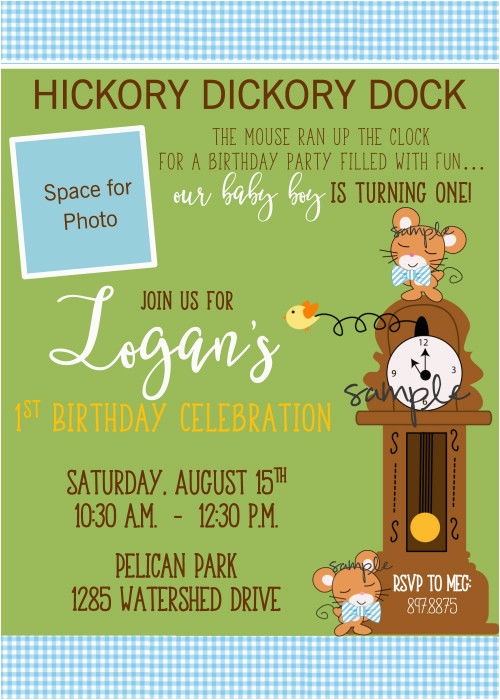 First Birthday Rhymes For Invitations Nursery Rhyme Hickory Dickory First Birthday Rhymes For Invitations Nursery Rhyme Hickory Dickory