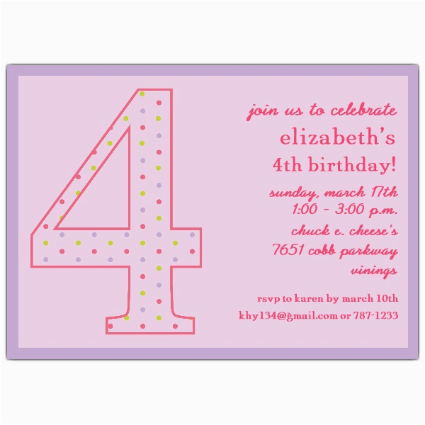 Fourth Birthday Invitation Wording BirthdayBuzz
