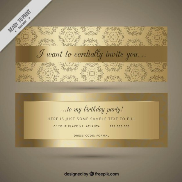 Golden Birthday Invitation Wording BirthdayBuzz