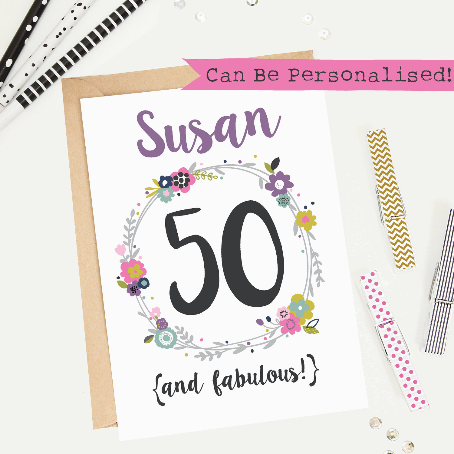 Personalised 50th Birthday Cards For Her 50th Birthday Card Personalised 50th Birthday Cards For Her 50th Birthday Card