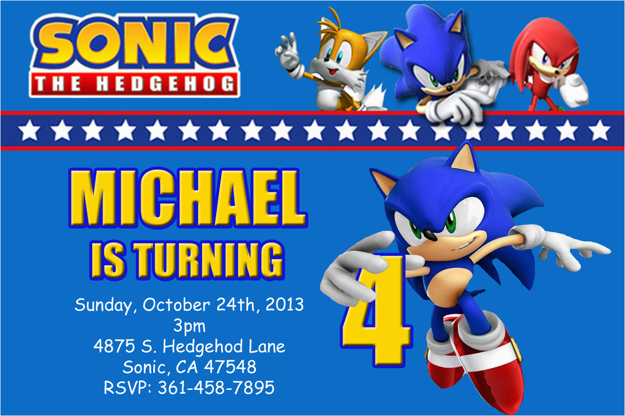 Sonic Birthday Invitation Templates BirthdayBuzz