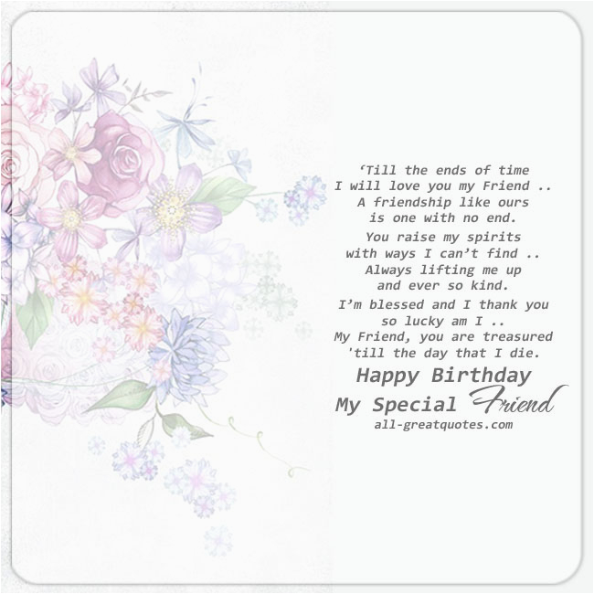 Special Friend Birthday Card Verses BirthdayBuzz