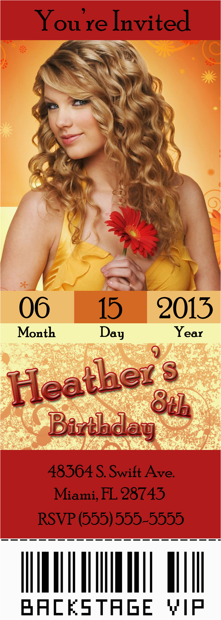 Taylor Swift Ticket Template