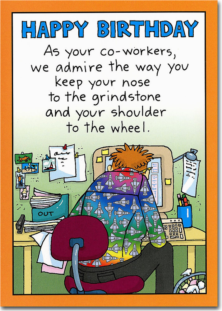 Funny Birthday Cards For Coworkers Coworker At Computer Funny Co Worker