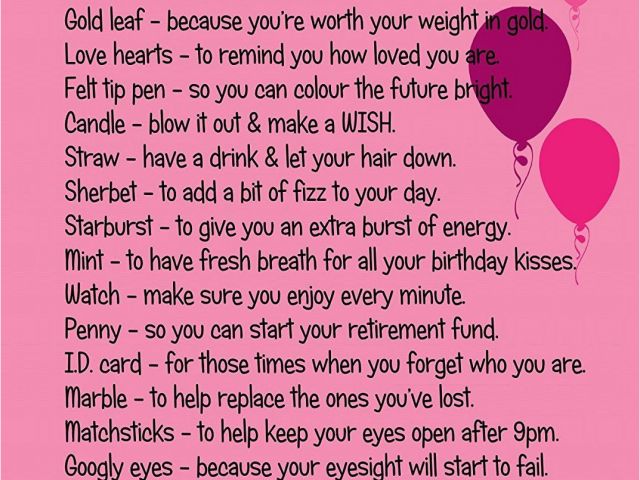 What To Write In A 30th Birthday Card 30th Birthday Survival Kit Pink Birthday Pinterest 